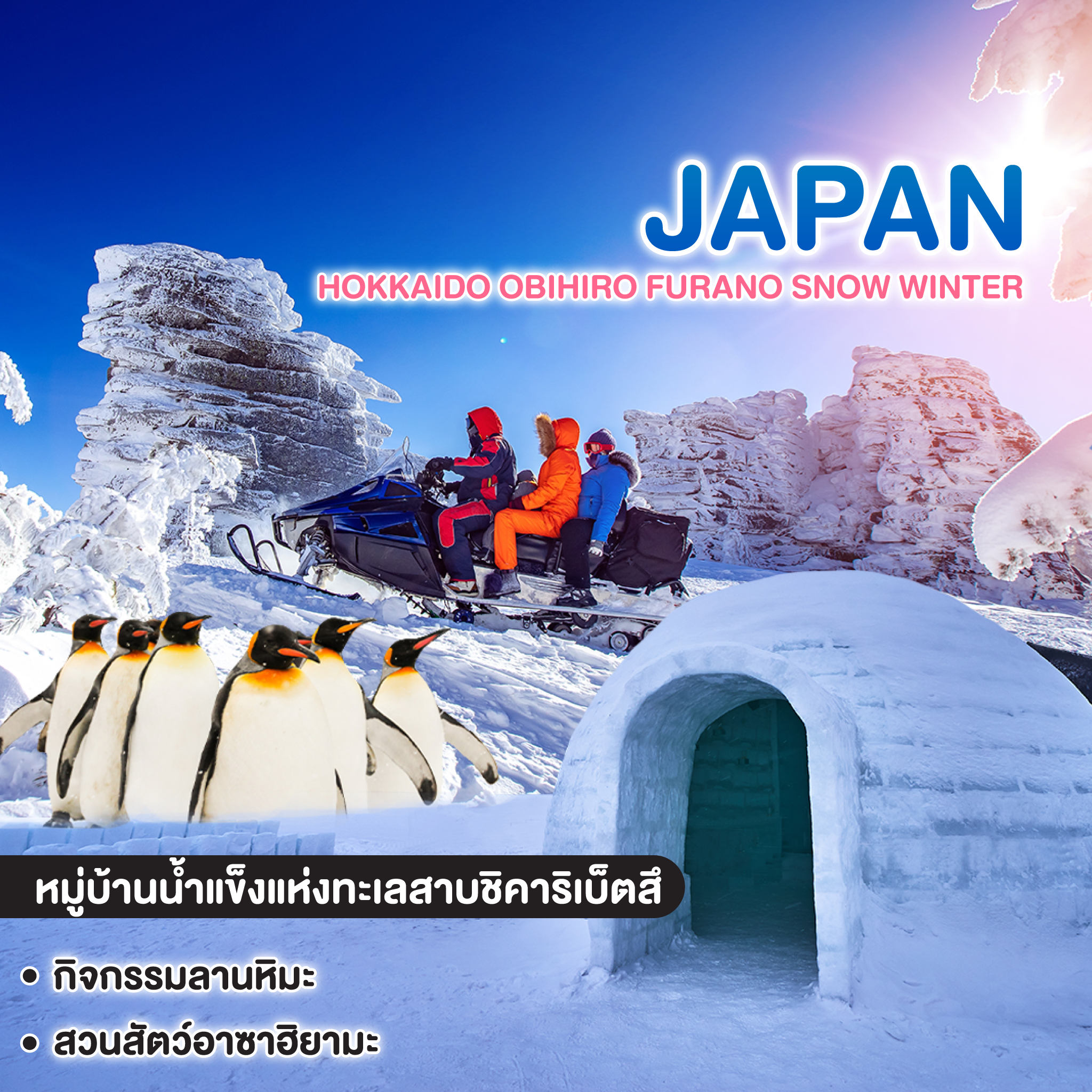 ทัวร์ญี่ปุ่น HOKKAIDO OBIHIRO FURANO SNOW WINTER